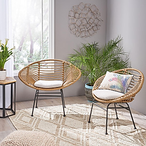 CHARMMA SAN ANTONIO CHAIR,Brown+Beige 37x 23.25x 29.75inch(LxWxH) -11.46KG