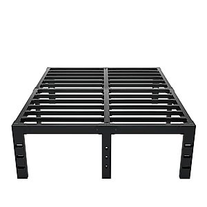 MGNO Metal Platform Bed Frame,18 Inch Queen Bed Frame No Box Spring Needed,Steel Slat Support,Simple and Atmospheric Queen Size Bed Frame
