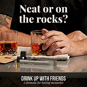 Mixology & Craft Whiskey Stones Gift Set - Great Whiskey Gifts for Men, 13pc Kit w/ 2 Bourbon Whiskey Glass Set, 8 Whiskey Rocks & Stand, Bourbon Gifts for Groomsmen, Anniversary, Birthday