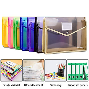 7 Pack B4 Plastic File Folders Waterproof Transparent Expandable File Folder - Purple&Pink&Yellow&Green&White&Blue&Black