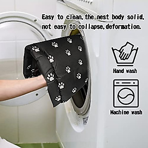 Bunny Cave Bed Small Animal Warm Nest Habitats Guinea Pig Hideouts Cage Accessorie for Hamster Rat Mice Chinchilla Flying Squirrel (Black)