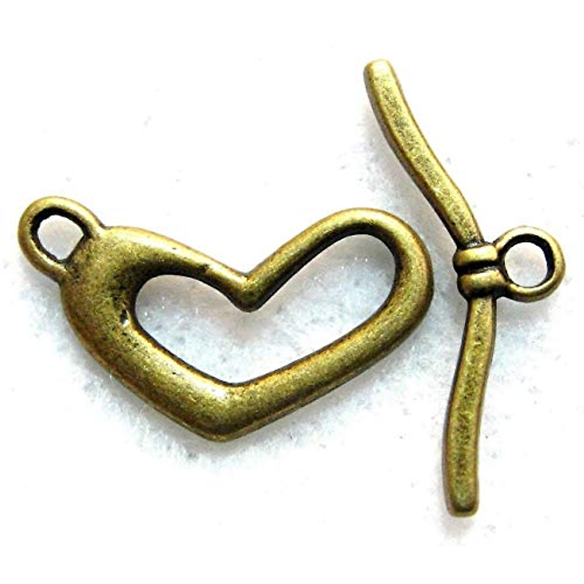 10Sets Tibetan Antique Bronze HEART Toggle Clasps Hooks Jewelry Findings C214 DIY Easy Crafts Planet Bracelet Beads
