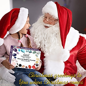 PAOSOD Healing Crystal Advent Calendar 2022 - 24 Pcs Christmas Novelty Toy Set - 2023 New Year 24 Days Countdown Board Game-Christmas Countdown Calendars for Christmas Home Garden Decoration