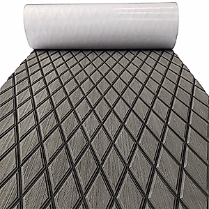 KXKZREN EVA Foam Boat Flooring Decking Sheet Pad Diamond Pattern 6mm Anti-Skid Faux Teak Marine Flooring Mat for Yacht Motorboat RV Yacht Swimming Pool Cooler Tops, 28" x 75"
