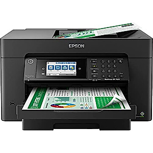 Epson Workforce Pro WF-7820 Wide-Format Wireless All-in-One Color Inkjet Printer, Black - Print Scan Copy Fax - 4.3" Touchscreen, 25 ppm, 4800 x 2400 dpi, Auto Duplex, 13"x19", 50-Sheet ADF, DAODYANG