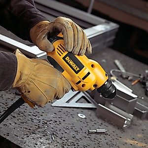 DEWALT Drill, 8.0-Amp, 3/8-Inch, heavyduty Variable Speed Trigger, Mid-Handle Grip for Comfort, Corded (DWD115K ),Yellow