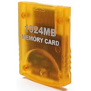 Aisicondan 1024MB(16344 Blocks) High Speed Gamecube Storage Save Game Memory Card Compatible for Nintendo Gamecube & Wii Console Accessory Kits -Yellow