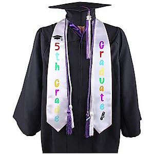 5TH Grade Graduation Stole Class of 2024, 5TH Grade Graduation Sash for 5th Grade Graduation Party Decorations 2024 JD-5TH-X Boy Girl Kids Fifth Grade Graduation Decorations Supplies