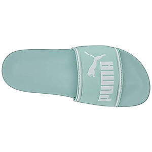 PUMA Leadcat Slide Sandal, Mist Green White Silver, 7 M US