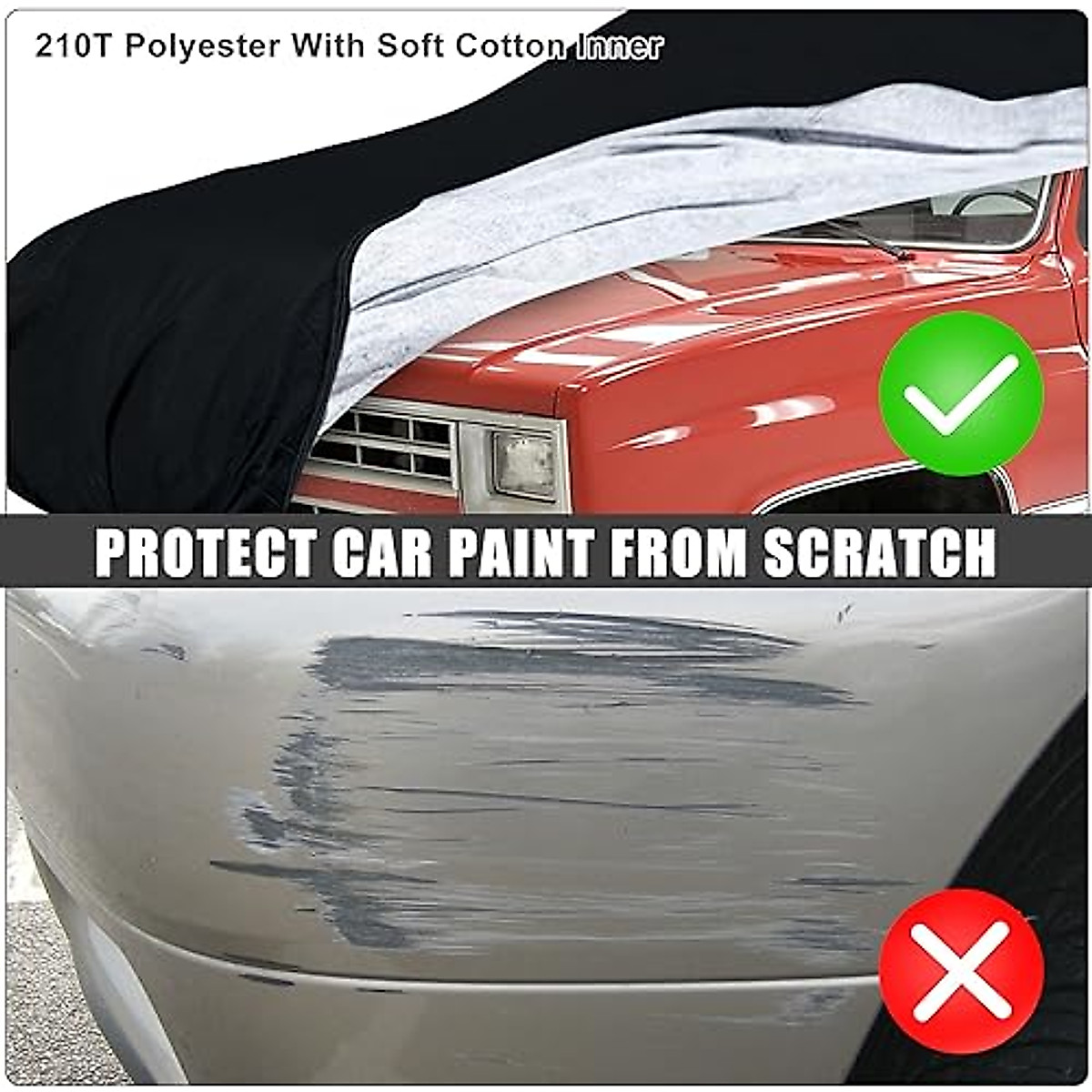 Waterproof Car Cover Compatible with Chverolet K5 Blazer/GMC Jimmy 1969-1991 210T All Weather Classic Car Covers with Zipper Door for Snow Rain Dust Protection