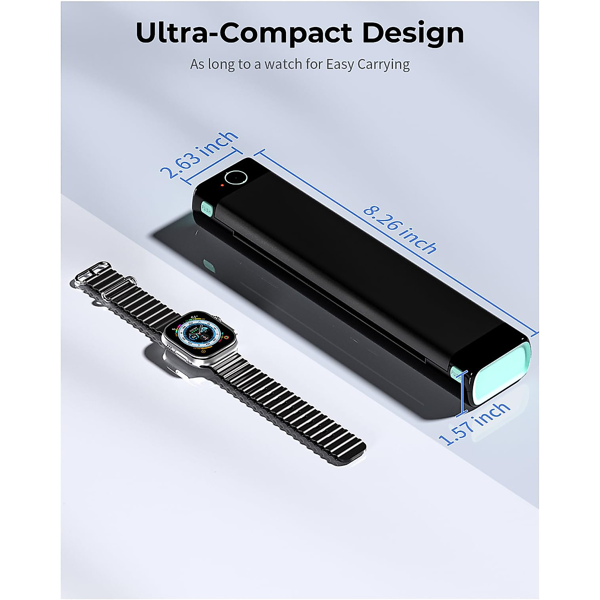 Phomemo Portable Printer Wireless for Travel, [New] M08F-Letter Bluetooth Mobile Printer Support 8.5" X 11" US Letter, No-Ink Thermal Compact Printer, Compatible with Android and iOS Phone & Laptop