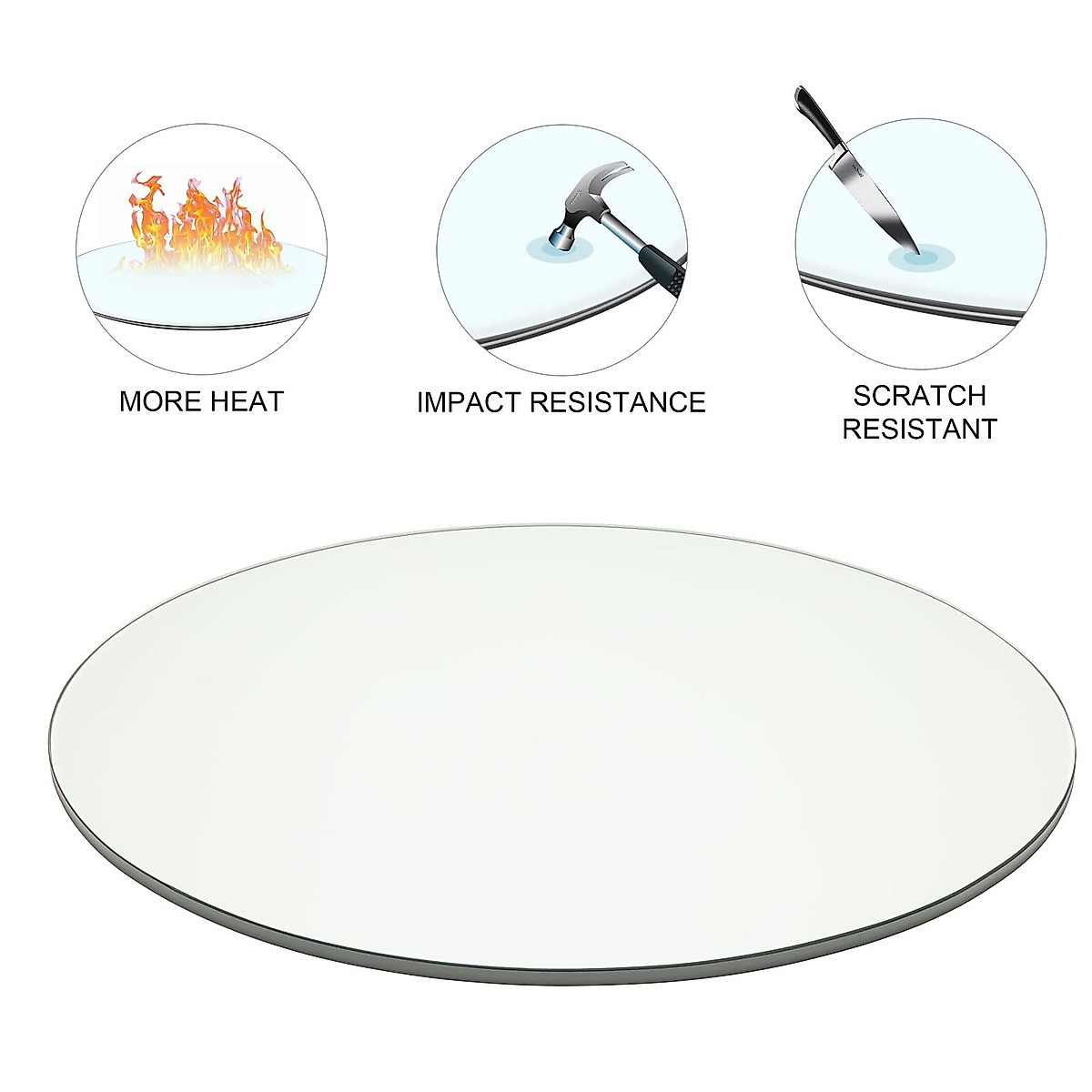 SAGIDAR Round Tempered Glass,Tempered Glass Round Table Top, Clear Glass High Gloss, Round Table Glass Top, Kitchen Dining Table Top, Tempered Glass Top, 15IN 24IN 30IN 35IN 40IN