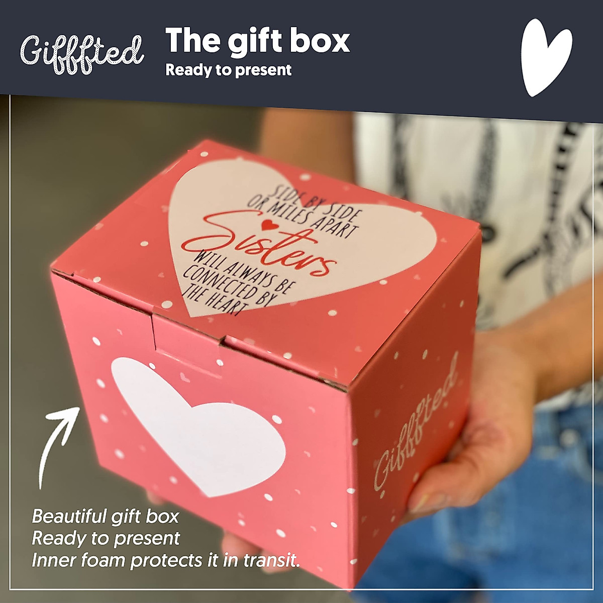 Triple Gifffted Best Sister Ever Coffee Mug & Socks, Gifts for Little Big Sisters from Brother, Birthday Presents Ideas, Valentines Mothers Day Christmas, to younger older sibling, Ceramic Cup 380ML