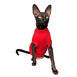 Kotomoda Sphynx Cat's Turtleneck Maxi InRed Naked Cat Hairless Cat Clothes (M)
