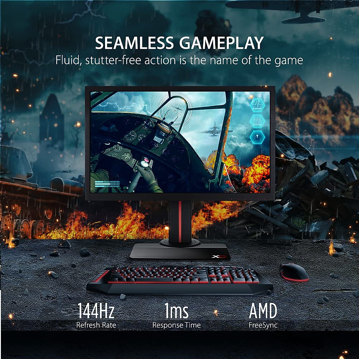 ViewSonic XG2402 24" 144Hz 1ms 1080p FreeSync, ColorX Mode Gaming Monitor HDMI, DisplayPort (Renewed)