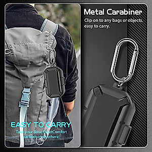 TOLUOHU Case for Bose QuietComfort Earbuds Case with Lock, Shock-Absorbing Protective PC+TPU Security Lock Case Cover Compatible with Bose QuietComfort Earbuds for Men Women with Keychain (Black)