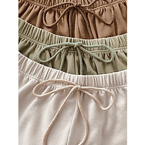 Verdusa Women's 6 Pieces Outfits Lounge Set Sleepwear Button Front Cami Top & Shorts Brown Green Apricot M