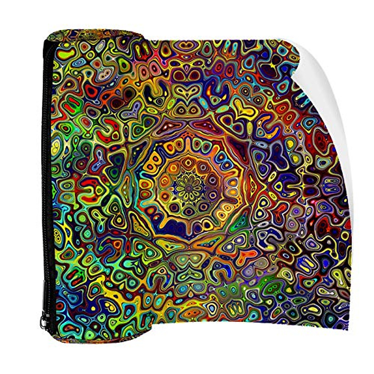 Colored Fractal Mandala Pencil Bag Pen Case Stationary Case Pencil Pouch Desk Organizer Makeup Cosmetic Bag for School Office