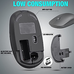 Kingdder 20 Pack Mouse for Laptop 2.4G Computer Mouse 1000 DPI Optical Mouse with USB Receiver Mouse Bulk Compatible with Windows, PC, Computer, Laptop (Black)