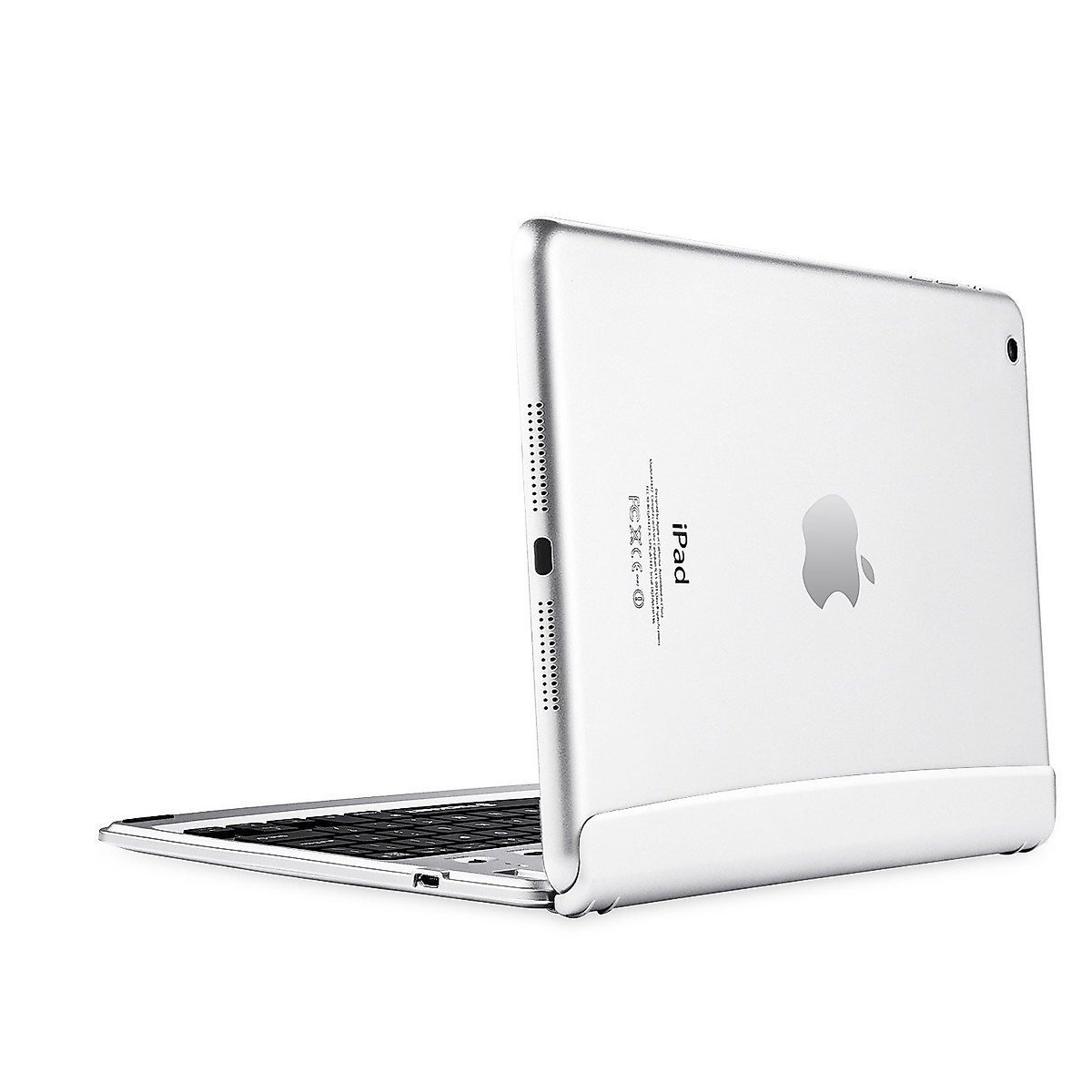 Arteck Ultra-Thin Apple iPad Air 2/9.7-inch iPad Pro Bluetooth Keyboard Folio Stand with Built-in Stand Groove for Apple iPad Air 2 with 130 Degree Swivel Rotating-Silver