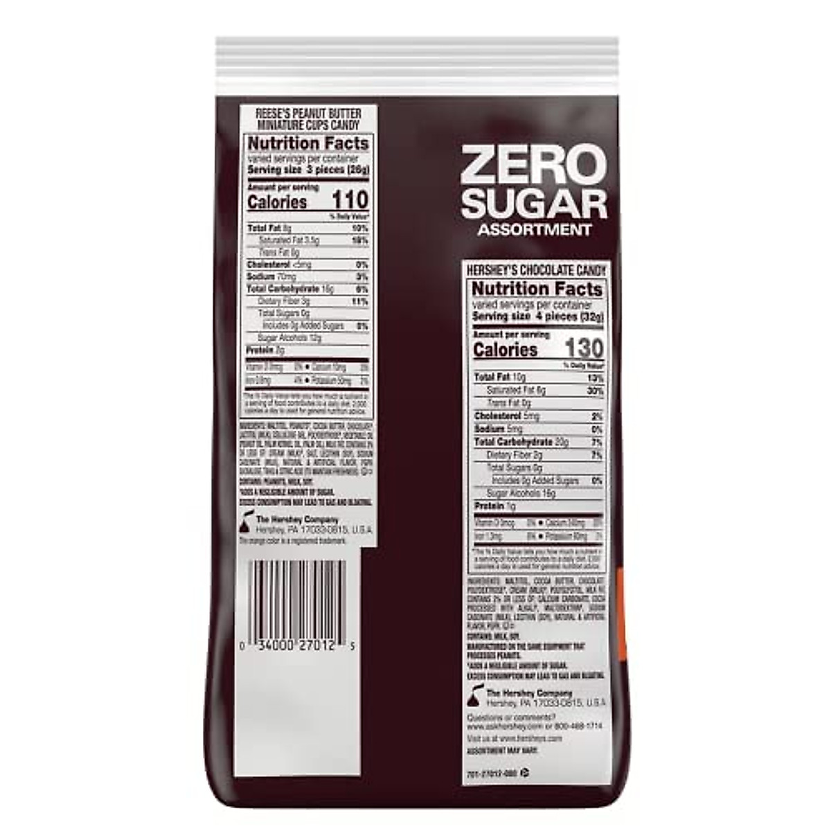 Hershey Zero Sugar Chocolate Candy
