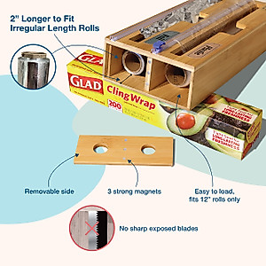 Neat Diva 5 Piece Bundle includes a 4 Piece Set of Ziplock Bag Organizers plus a 2-in-1 Foil and Plastic Wrap Organizer, Aluminum Foil Organization Storage Bag Organizer Kitchen Drawer
