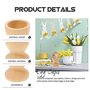Gadpiparty Breakfast Egg Cup 12pcs Wooden Egg Cups, Unfinished Wood Decor Egg Holder DIY Blank Unfinished Wooden Egg Stands Egg Tray Container for Kids Arts and Crafts Egg Cups