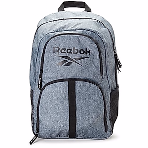 Reebok Backpack - Santa Fe Sports Gym Bag - Lightweight Carry On Weekend Overnight Luggage - Casual Daypack for Travel, Beach, Size onesize, Heather Grey