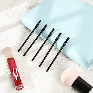 100 Pcs Disposable Lip Brushes Lip Wand Disposable Nail Brushes Makeup Brushes Lip Gloss Brushes Disposable Black Multifunctional Brushes Gift for Making Up Painting and Cookie Tool for Women Girls