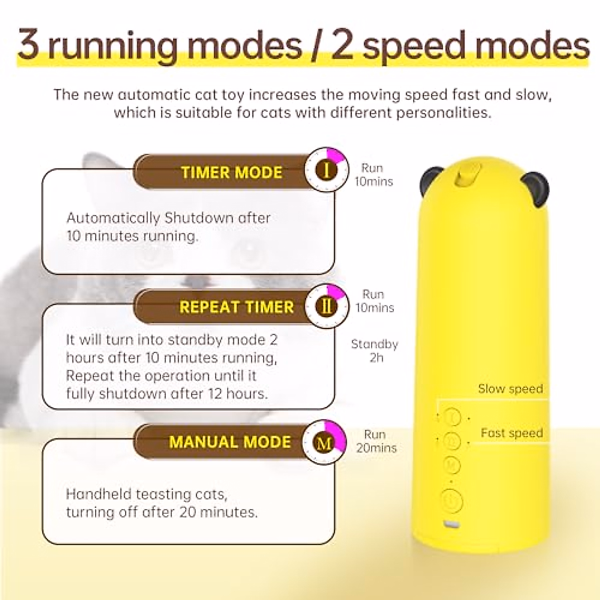 Laser Pointer & Interactive Puzzle Toy for Indoor Cats - Automatic, Cat Stuff, Kitty Toys