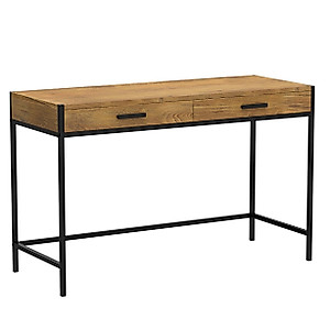 Caffoz 48" Writing Desk | Study Computer Desk | Brown Mahogany | Laptop PC Table Workstation with 2 Drawers for Home Office | Storage Space Saver