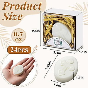 Dansib 24 Pack Cross Soap Baptism Favors Cross Heart Oval Bar Soap Baby Baptism Favor Scented Soap Favors Baby Shower Favors Christening Favors Communion Favor for Guests Wedding Birthday Gift Bridal
