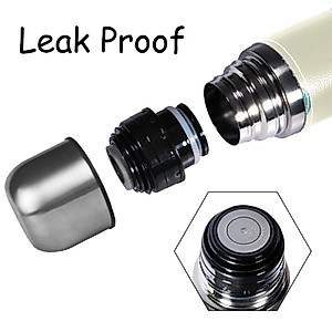 Stainless Steel Leather Vacuum Insulated Mug Geometry Thermos Water Bottle for Hot and Cold Drinks Kids Adults 16 Oz