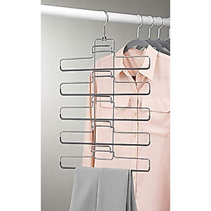Whitmor Spacemaker 5-Tier Pant Hanger, Silver