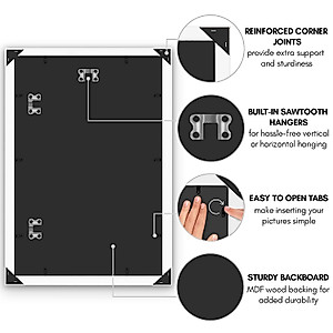 Americanflat 12x18 Poster Frame in White - Photo Frame with Engineered Wood Frame and Polished Plexiglass Cover - Horizontal and Vertical Formats for Wall with Built-in Hanging Hardware