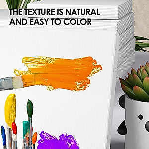 10 Pack Canvas Panels 16" x 12" Rectangle 40 X 30CM 100% Cotton White Blank Stretched Canvas Boards for Painting Craft Drawing Acrylics Canvas Art Board Acrylic Oil Paint DIY Kids Children Adults