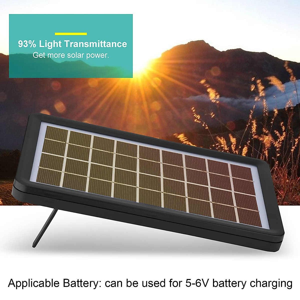 9V 3W Polycrystalline Solar Panel, Waterproof 93% Light Transmittance Solar Battery Charger, Suitable for Outdoor Activities, and Reliable for Travel