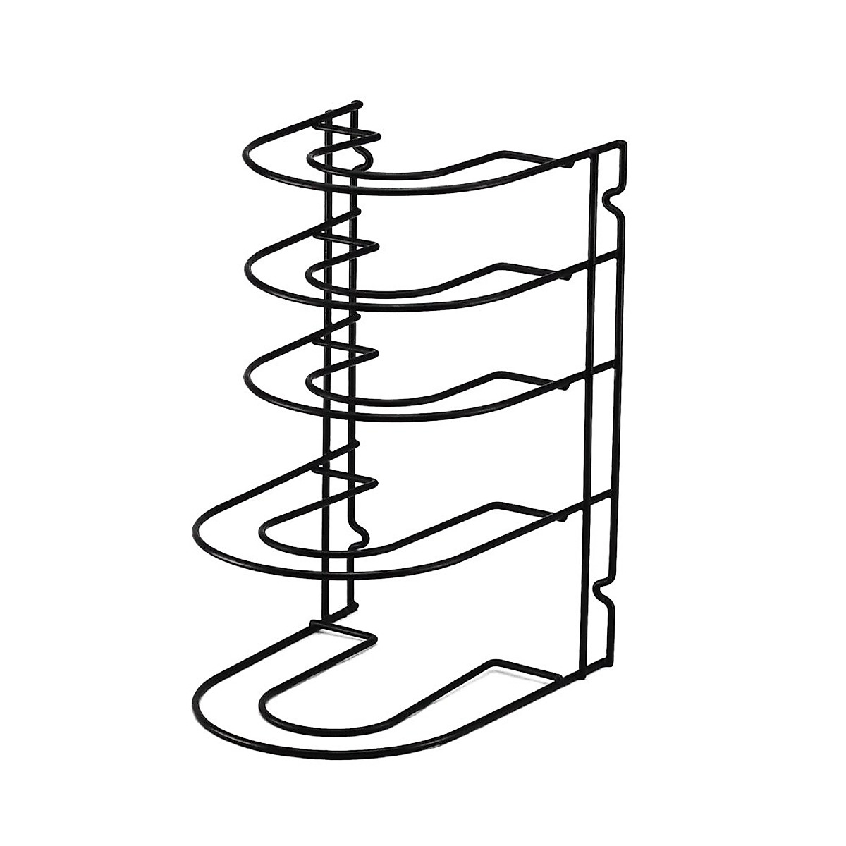 Pan Rack Organizer Holder for Kitchen, Countertop, Cabinet, and Pantry (BlackII)