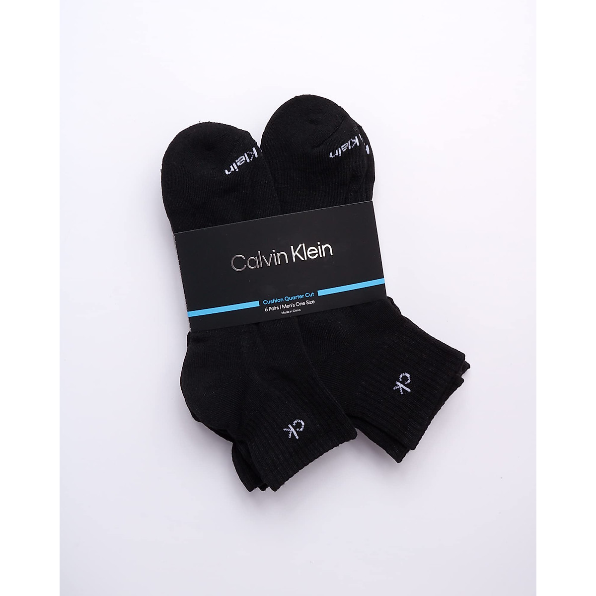 Calvin Klein Men's Socks - Cushioned Above Ankle Athletic Mini-Crew Socks (6 Pack), Size 7-12, Solid Black