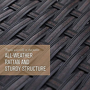 MFSTUDIO 2 Piece Patio Loveseat Outdoor Sectional Furniture Rattan Corner Sofa Set - Blue