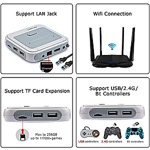 Super Console X 256G, Video Game Consoles Built in 117,000+ Classic Games,Game System for 4K HD/AV Output,Compatible with 70+ Emulators, 2 Wireless Controllers,Gift for Men/Boyfriend