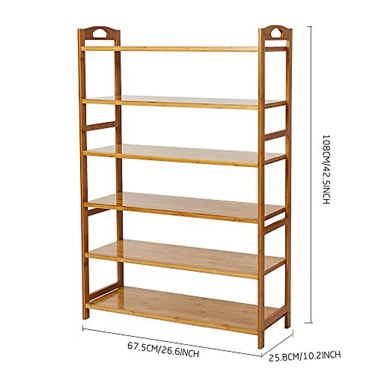 Livebest 6-Tier Entryway Shoe Rack Wooden Shoe Shelf Storage Organizer Cabinet