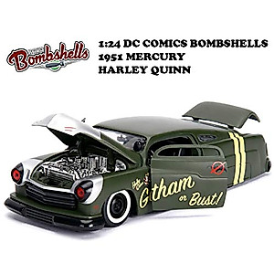 Jada Toys 1: 24 1951 Mercury W/Harley Quinn Figure, Green