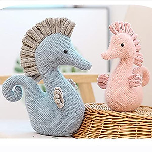 Ruzucoda Stuffed Sea Horse Plush Animals Toys Seahorse Dolls Decorations Gifts for Kids Boys Girls 8.6 Inches (Pink)
