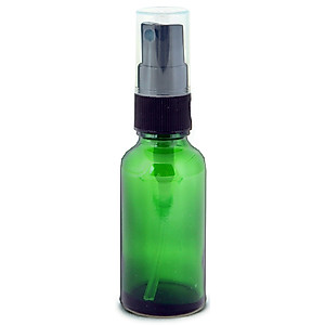Vivaplex, 12, Green, 1 oz Glass Bottles, with Black Fine Mist Sprayers