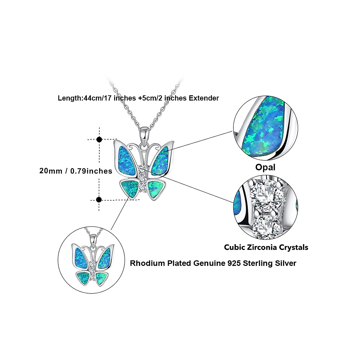 Aphrodite’s Butterfly Necklaces for Women, Be Like the Butterfly - Fire Opal Butterfly Necklace for Women Girls, Mother's Day Gifts for Mom Daughter Wife Girlfriend Sister, Gifts for Women, Butterfly Gifts for Women, Gifts for Daughter