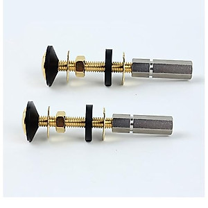 MUHBIJO Toilet Tank to Bowl Bolt Kits Toilet Seat Screws for Tank Solid with Extra Long Nuts Easy to Install and Double Gaskets for Fastening No Leakage (2)