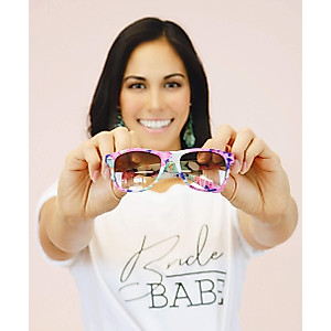 ModParty Set of 10 Bachelorette Wedding Bridal Shower Sunglasses Fashion Floral Design Flower Unique Women Spring Eyewear Party Prop Favors Goodybag Fillers Novelty Sunglasses Set