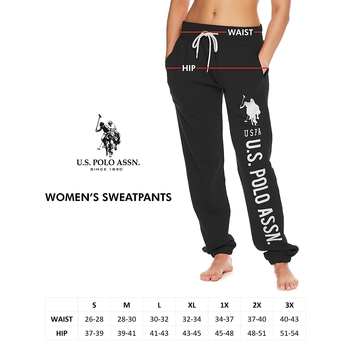 U.S. Polo Assn. Essentials Pink Sweatpants with Pockets, Comfy French Terry Womens Joggers (Coral Heather, Small)