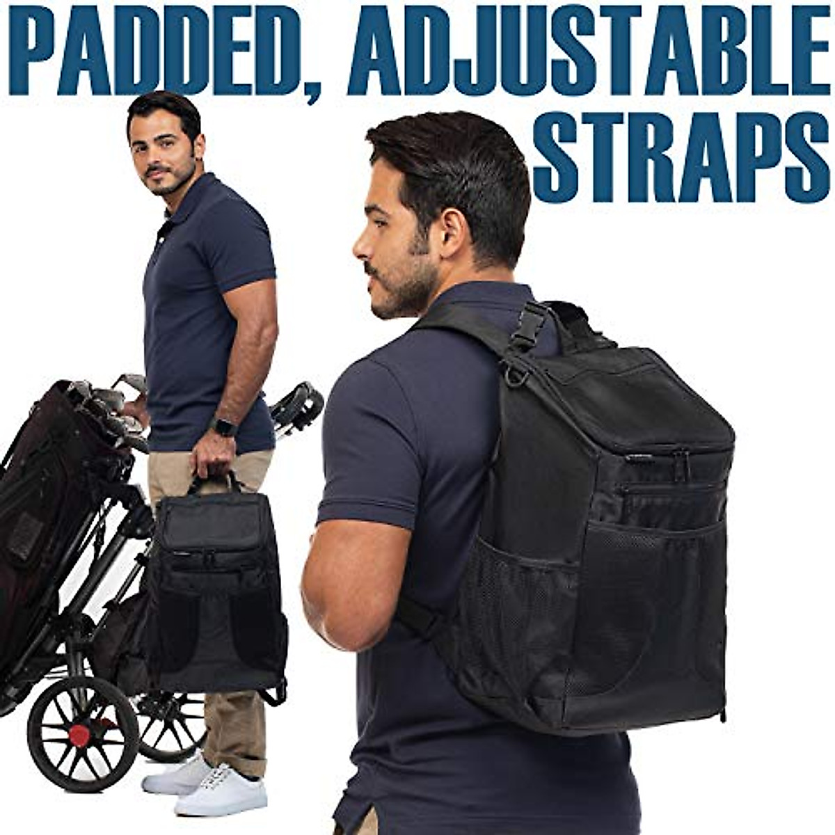 Athletico Golf Cooler Backpack - Soft Sided Insulated Cooler Bag Holds a 12 Pack of Cans or Two Wine Bottles (Black)